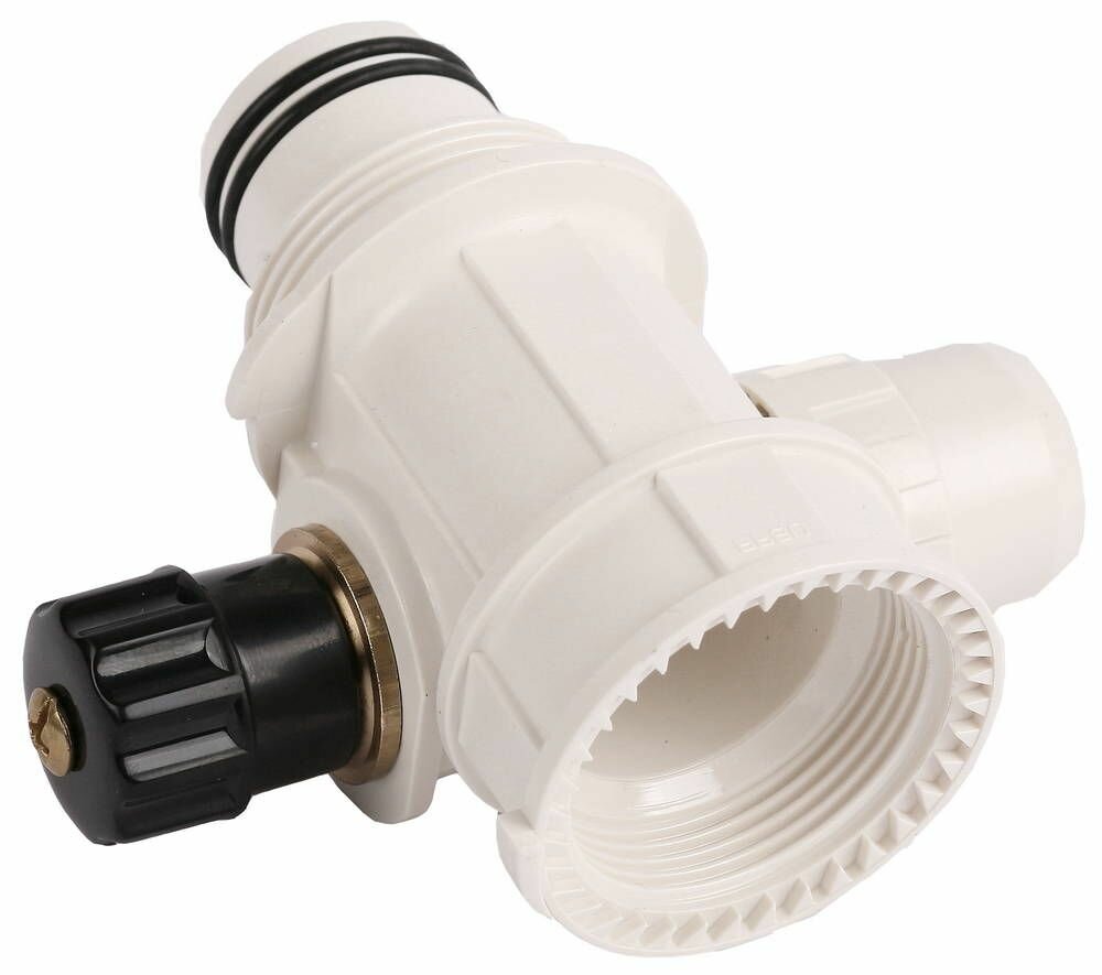 Сборный коллектор ЗУБР ШиреФит, внутренняя резьба штуцер-гайка, 32-16-32 мм, с вентилем 51517-32-16-32