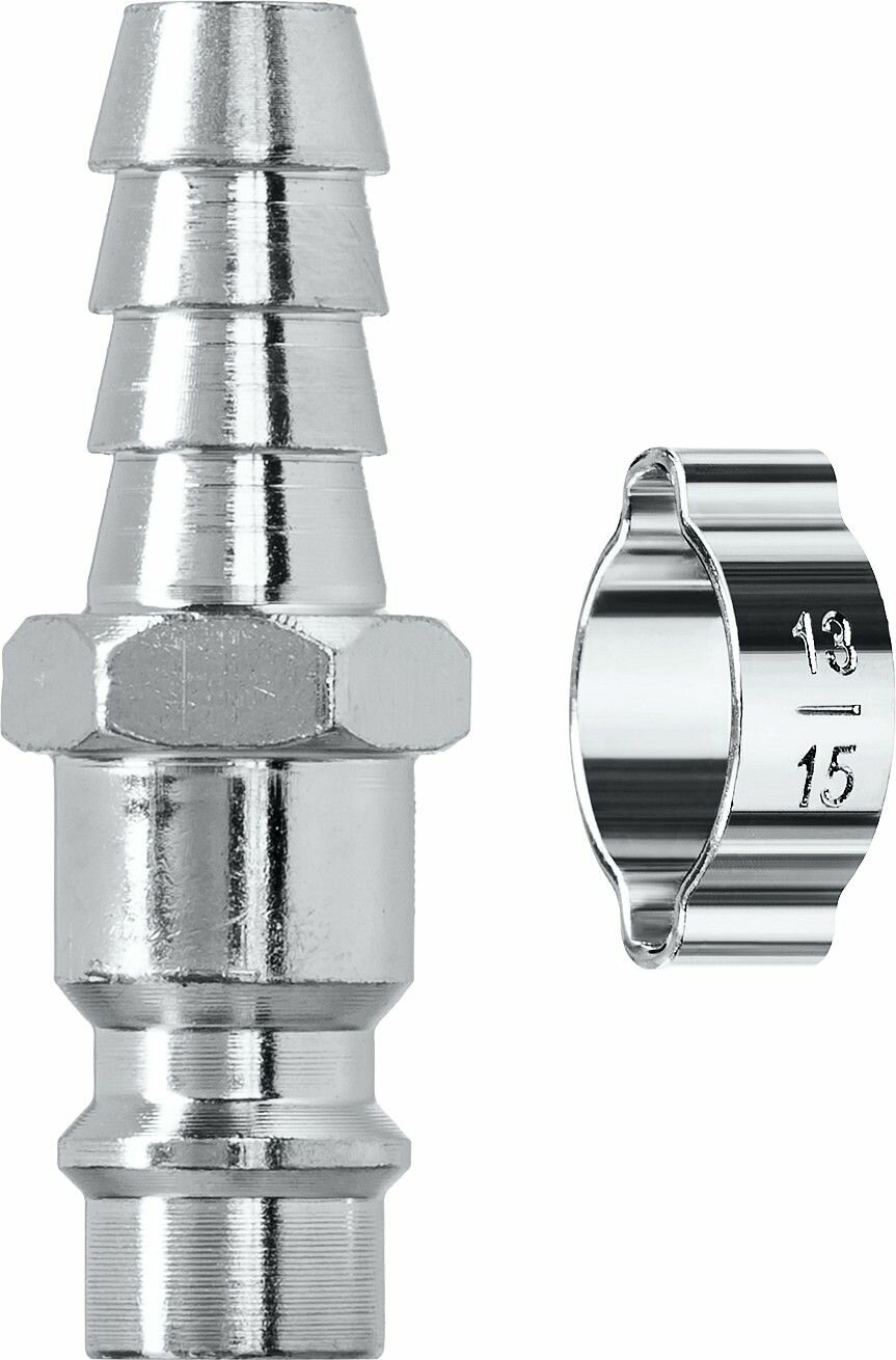 Переходник KRAFTOOL штуцер елочка, 10 мм-рапид штуцер, с хомутом