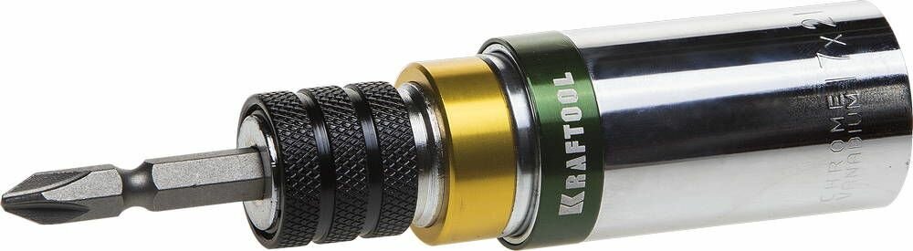 Биты с торцовой головкой KRAFTOOL, 17/21 мм, 2 шт, фиксатор, крестообразные, набор 26399-H2