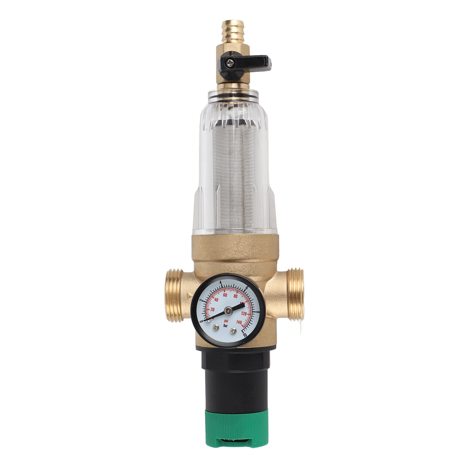 Водный редуктор давления клапана из латуни с фильтром из нержавеющей стали и датчиком 3/4-дюймовый адаптер для дома и RV