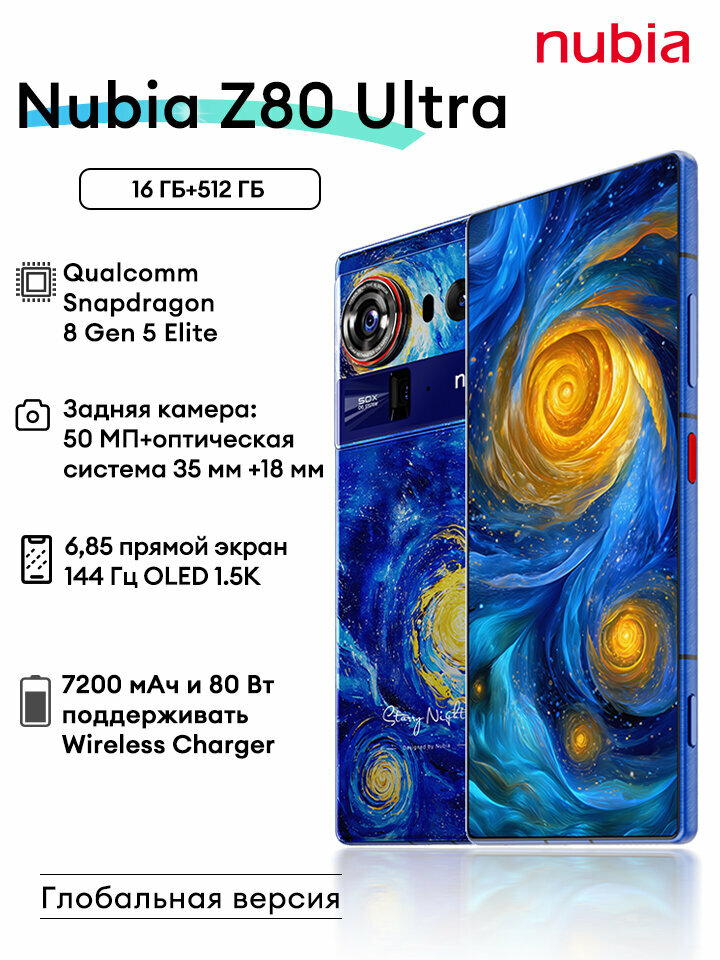 Смартфон Nubia Z80 Ultra Global Version, NFC, 3 камеры, Android 15
