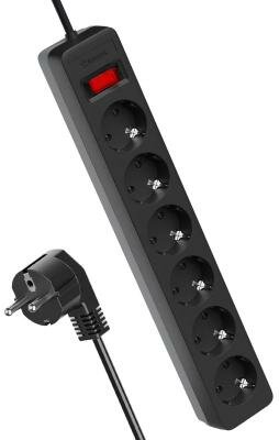 Сетевой фильтр удлинитель FKSM1.8M-6G(B)16A - 6 роз х 1,8