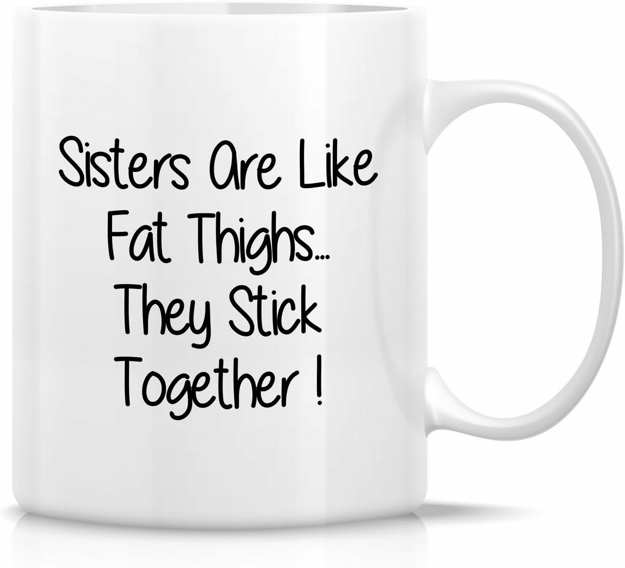 HAQI Весёлая керамическая кружка «Сестра, но не по крови» 325 мл - Подарок на день рождения подруге, сестре, лучшей подруге, коллеге