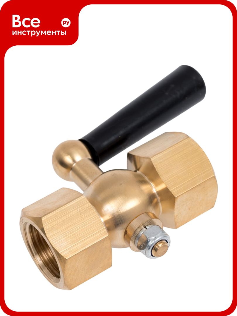 Кран для манометра росма 3-ходовой Ру25 латунь, ВР/ВР G1/2, прокладка фторопласт D070-00041