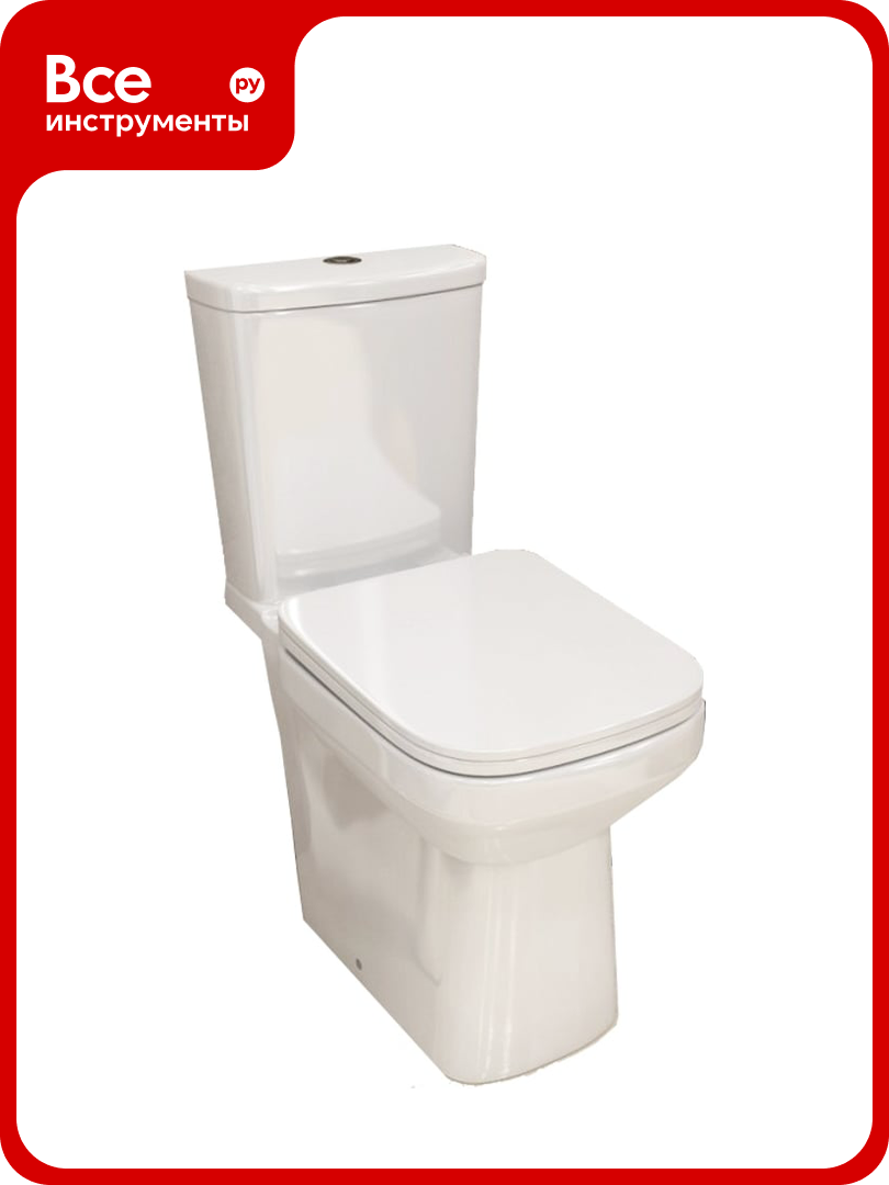 Унитаз Wesnaart EKO с антимикробным покрытием, безободковой чашей, двухкнопочным сливом и сиденьем для экономии воды