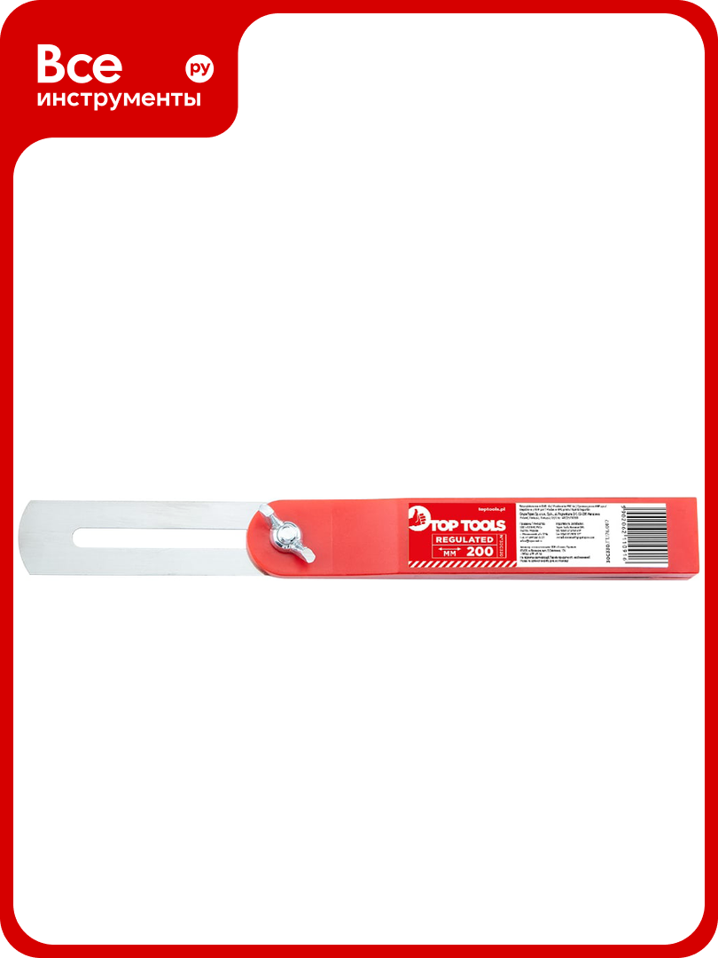 Регулируемый угольник, 200 мм Top Tools 30C330, бытового использования