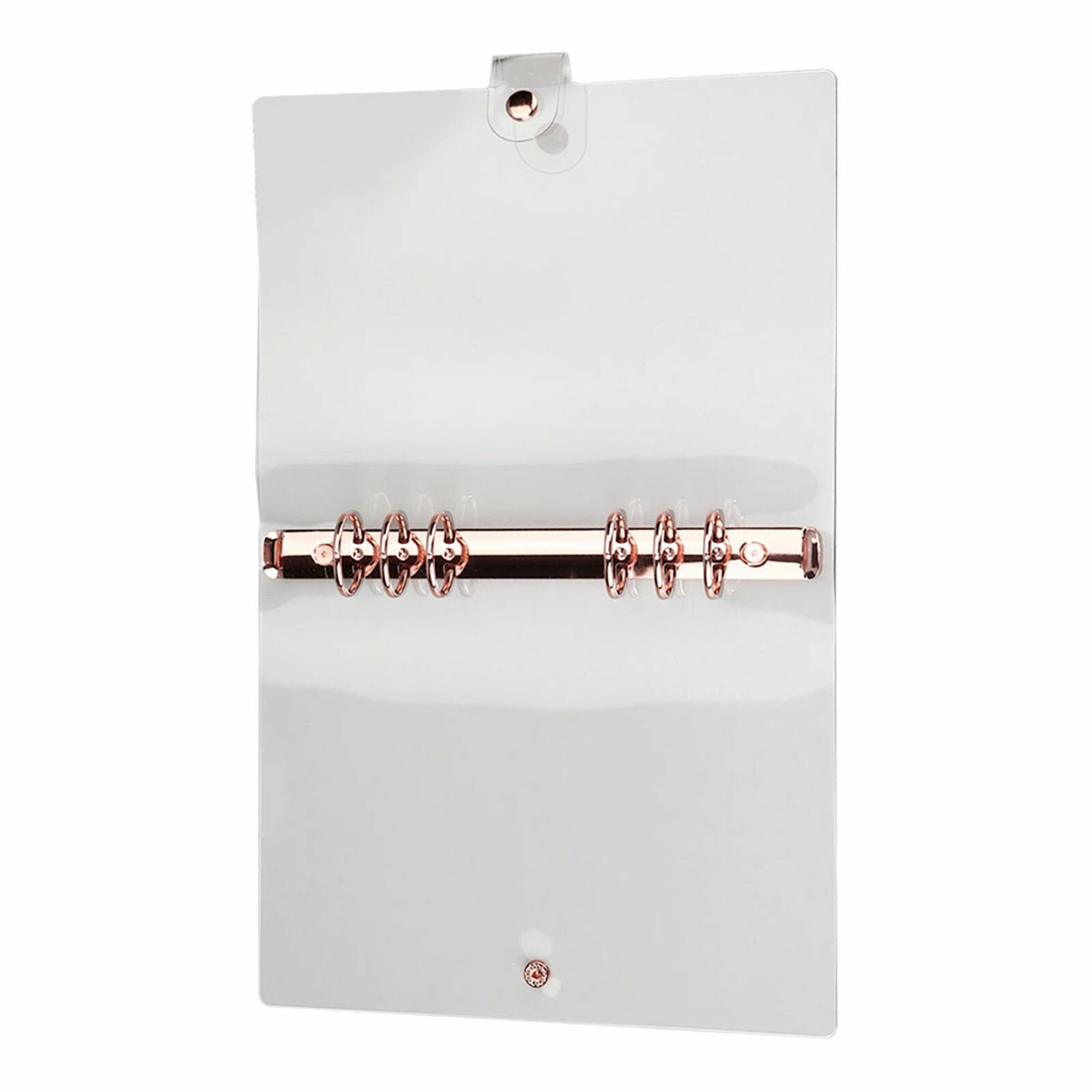 Обложка из пвх розовое золото для блокнота а5, прозрачная, с 6 кольцами, для защиты тетрадей