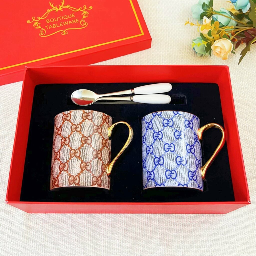 Британские керамические парные кружки в европейском стиле, чашки для воды, роскошные чашки для послеобеденного чая,