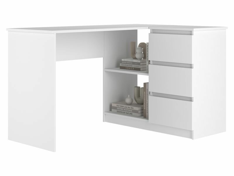 Компьютерный стол угловой с ящиками "Челси 2" 130/90х76х50 Белый