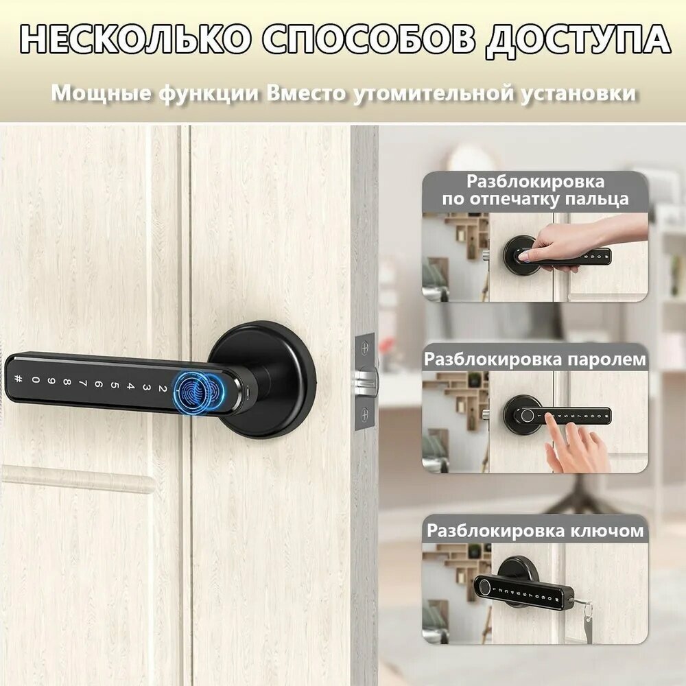 Электронный биометрический дверной замок, смарт замок с отпечатком пальца