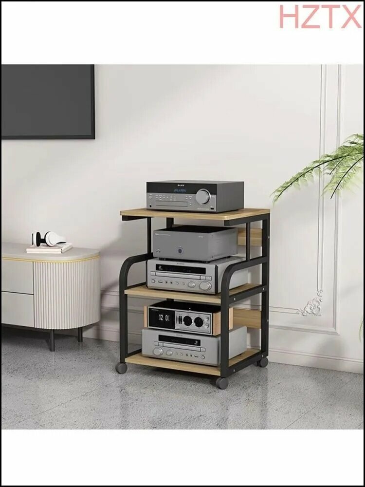 Стойка Для Hi Fi Аппаратуры 3 Этажа, Стойка для Hi fi аппаратуры подходит для гостиной, 55x40x74.5см