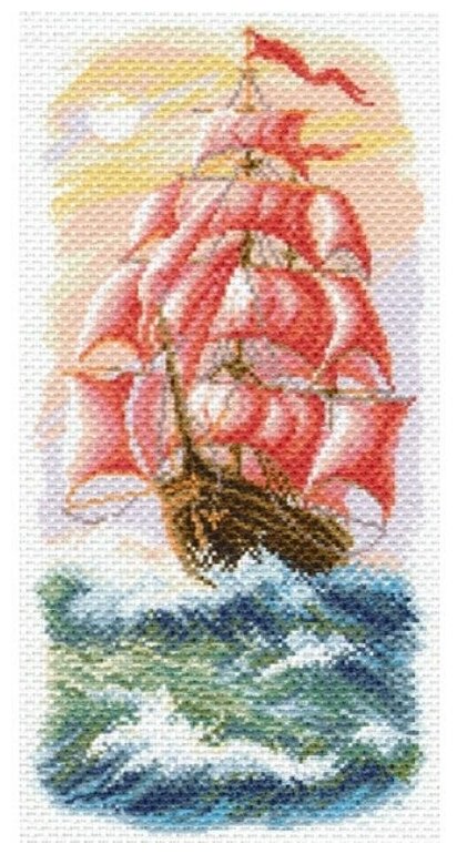 Рисунок на канве Матренин Посад "Алые паруса", 24x47 см
