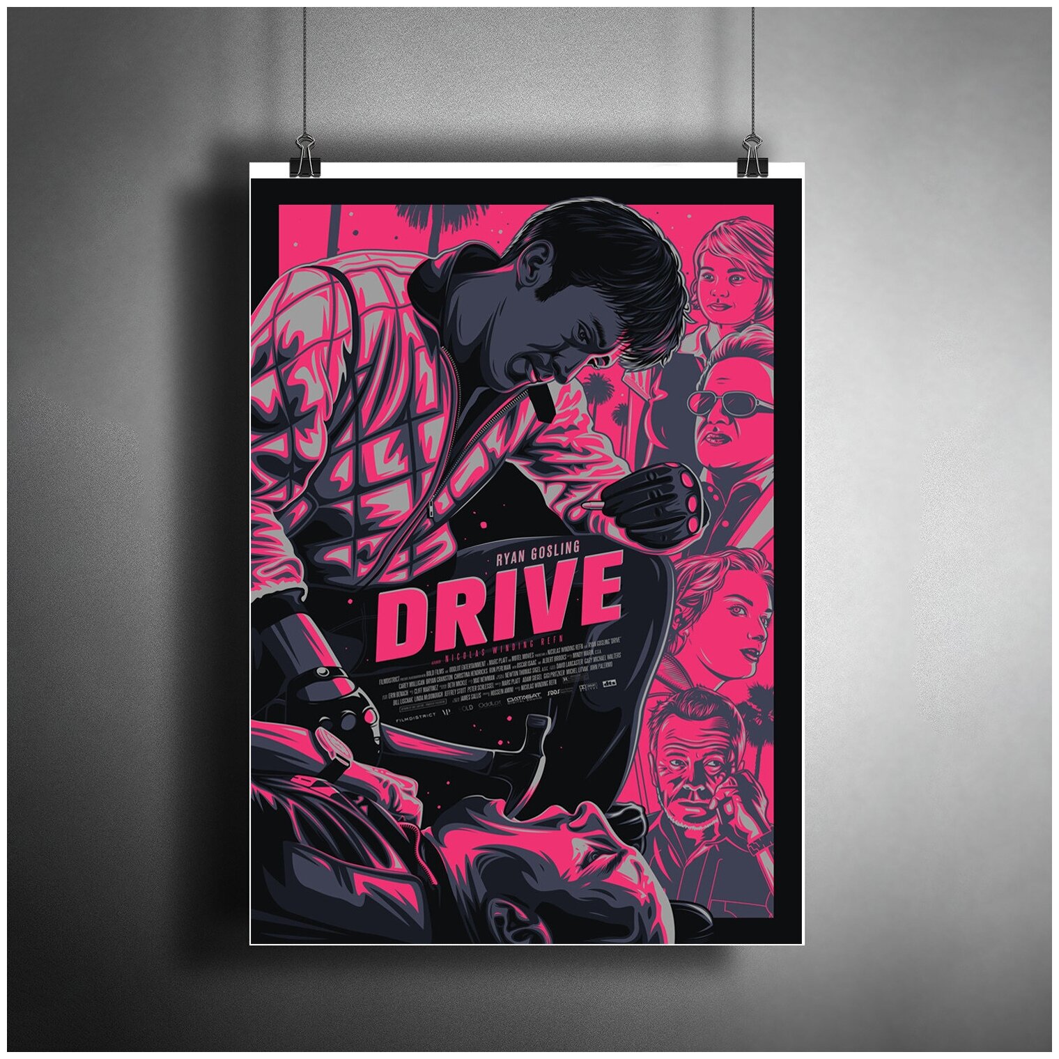 Постер плакат для интерьера "Фильм: Драйв. Актёр Райан Гослинг. Drive"/ Декор дома, офиса, комнаты A3 (297 x 420 мм)