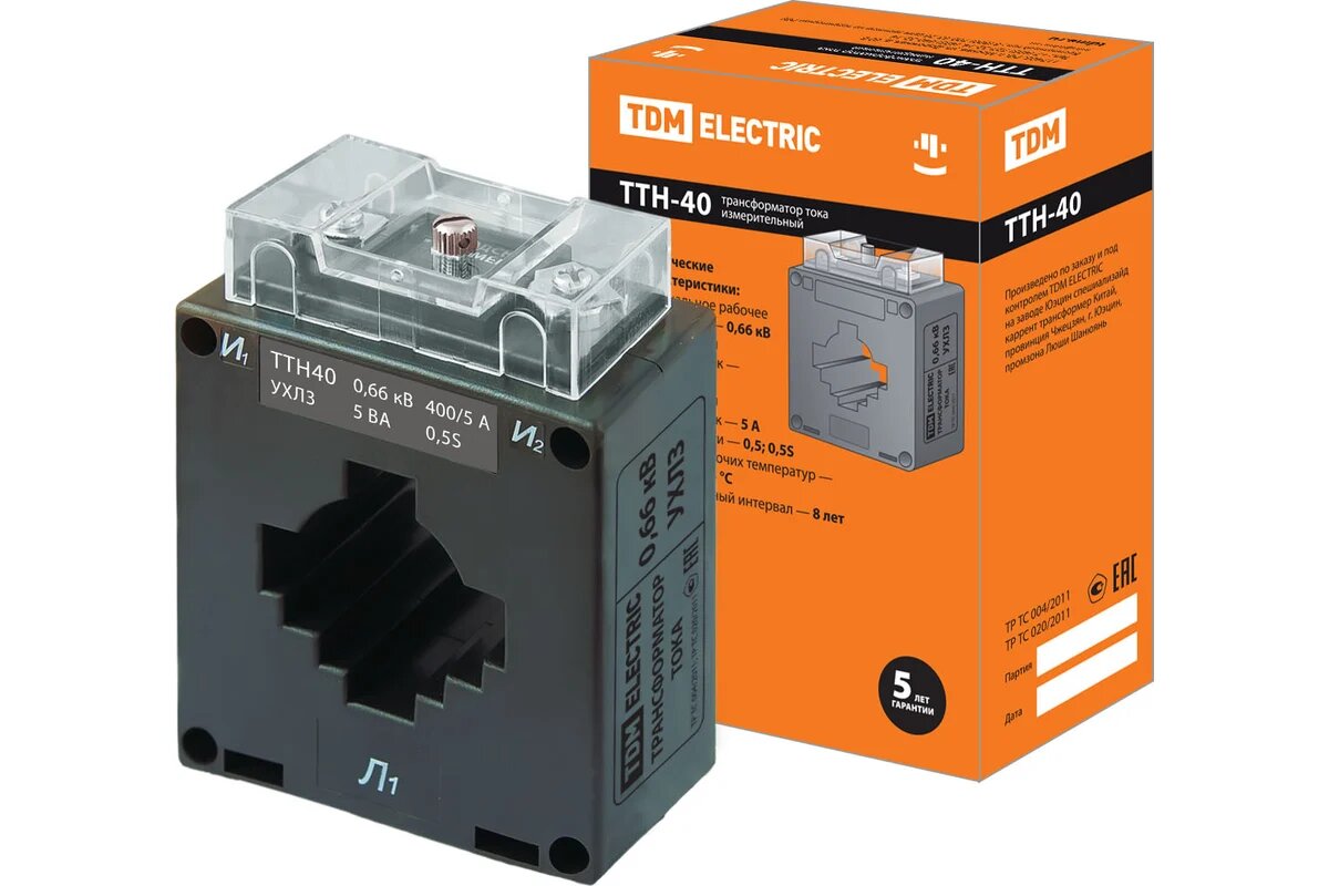 TDM ELECTRIC ТТН 40/400/5-5VA/0,5S-Р SQ1101-1100 трансформатор напряжения настенный