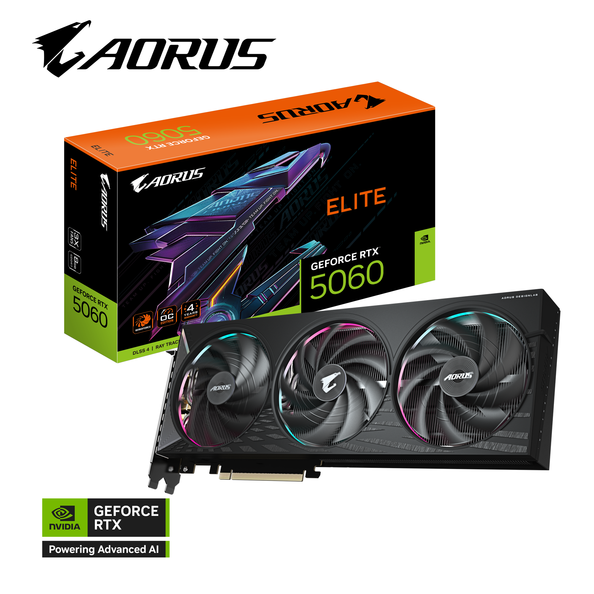 Видеокарта GIGABYTE GeForce RTX 5060 AORUS ELITE 8GB (GV-N5060AORUS E-8GD)