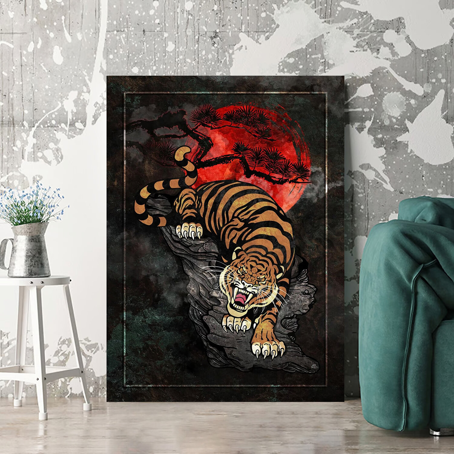 Картина на стену для интерьера - "Тигр, брутальные животные", 30х40 см.