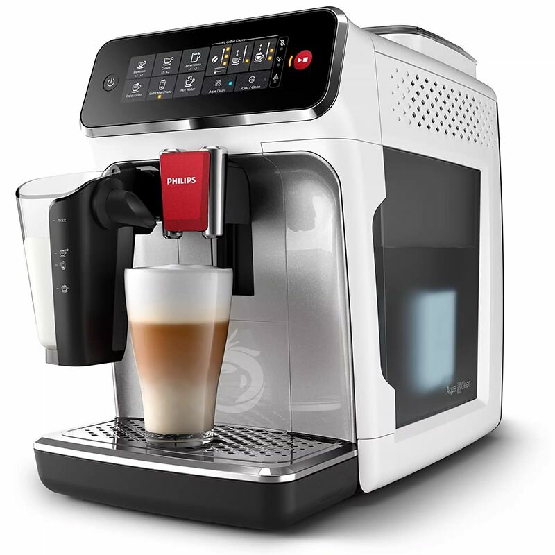 Автоматическая кофемашина Philips EP3146/88 CN, белая/серебристая, с капучинатором