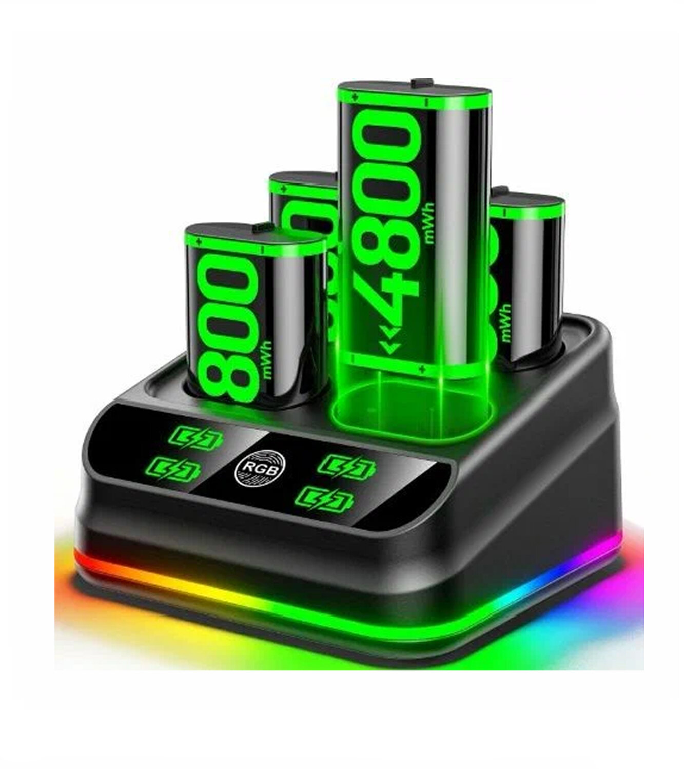 Аккумуляторы 4 штуки 4800mWh и зарядная док станция для геймпада Xbox One S X / Series S X