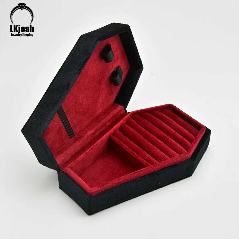 Бархатная шкатулка Lesaiyarr "Black", для украшений, 17,7 см x 10,7 см