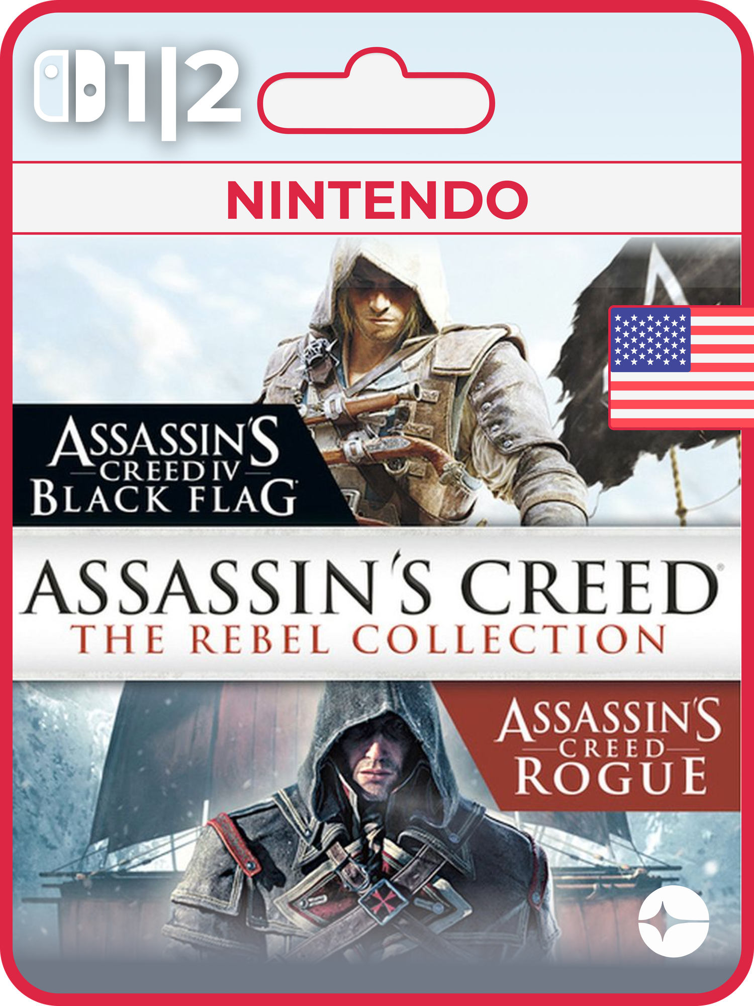 2 игры Assassin’s Creed: The Rebel Collection для Nintendo Switch 1/2 [Цифровая версия, США]
