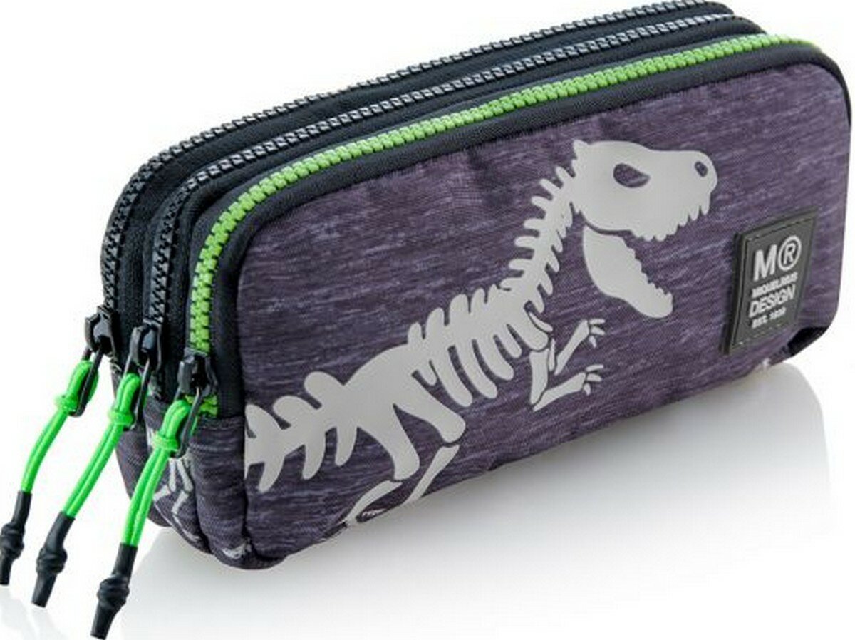 Пенал с тремя отделениями Динозавр