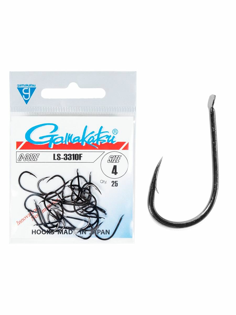 Крючки Gamakatsu LS-3310F HOOKS BLACK размер 04 (упк.25шт.)