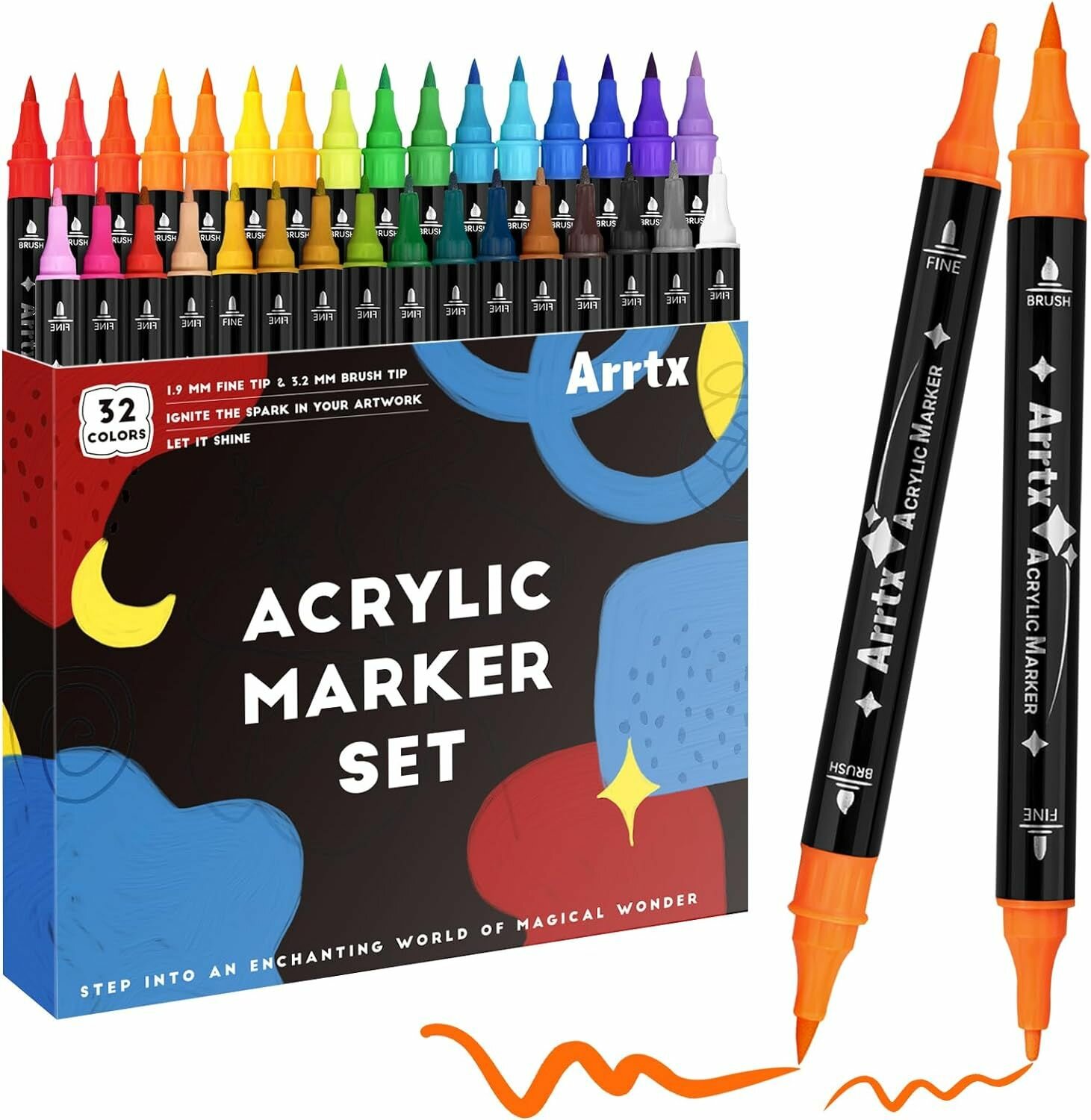 Arrtx Набор кистей для рисования Круглая № 13, 24 шт.