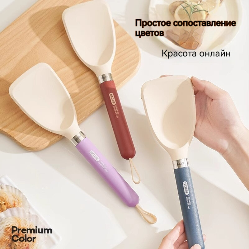 Пищевой силиконовый кухонный шпатель с нержавеющей вставкой — жаростойкий и безопасный для антипригарной посуды