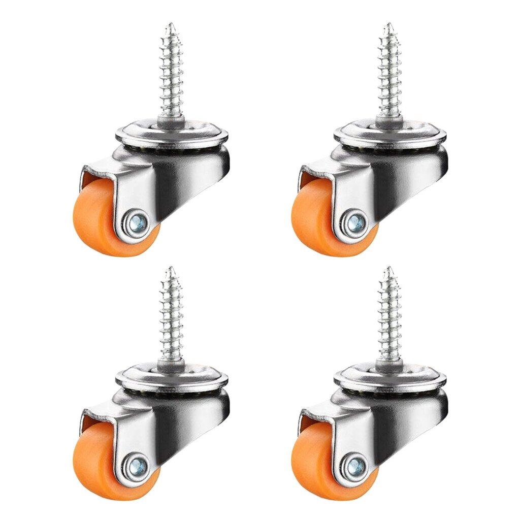 4шт Маленькое Универсальное Колесо Вращающийся на 360 Градусов Шкив Мягкие Резиновые Вертлюги Ролики