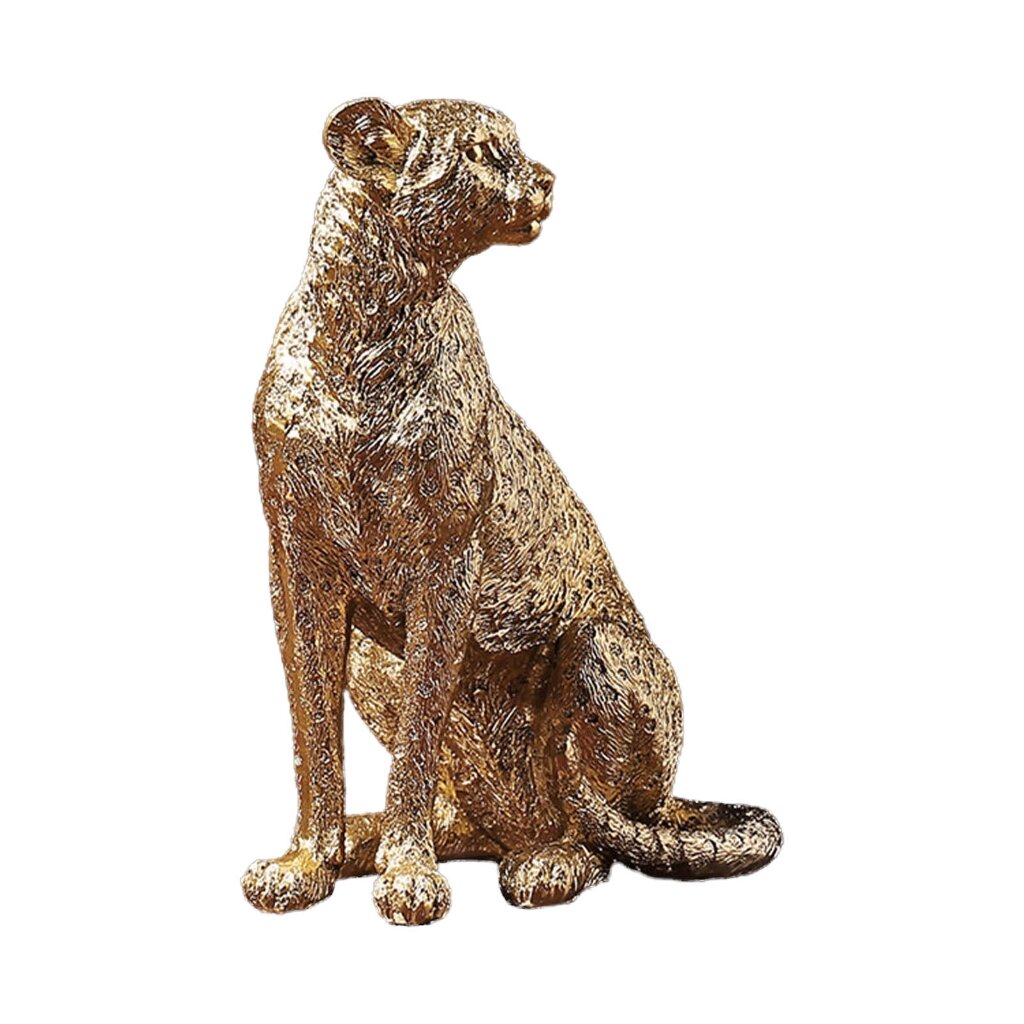 Домашние статуи и скульптуры Фигурка леопарда из смолы Скульптура животных для декора комнаты Украшения для патио