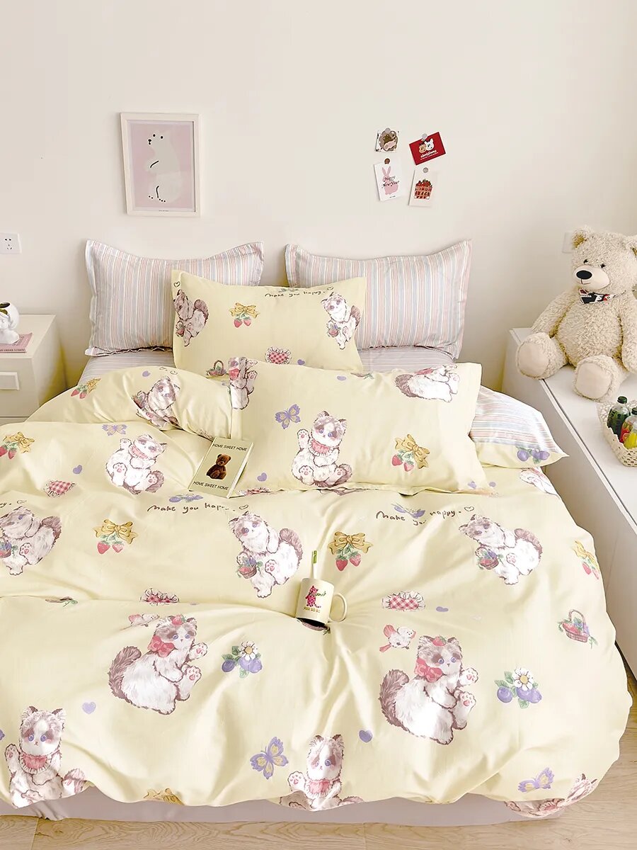 Постельное белье евро 4 наволочки хлопок Twill Твил