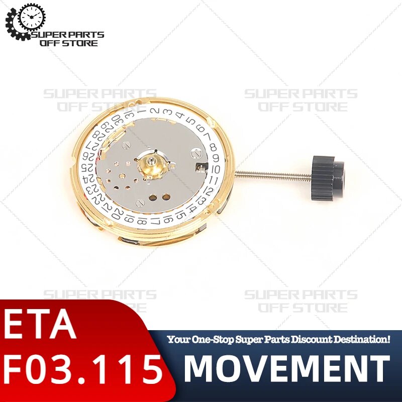 Оригинальный кварцевый механизм ETA F03.111 для часов Date At 3
