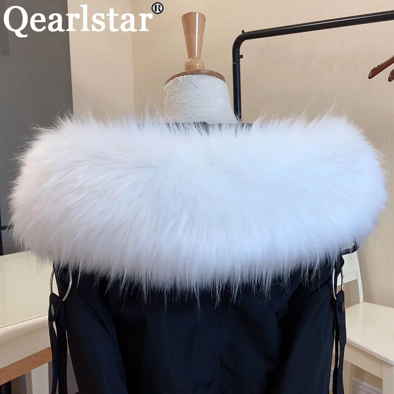 Большой пушистый воротник-шарф из искусственного мехаелый е унисекс,1,200, искусственный мех, полиэстер, полиэстер, белый,18,90, белый, SKU01065