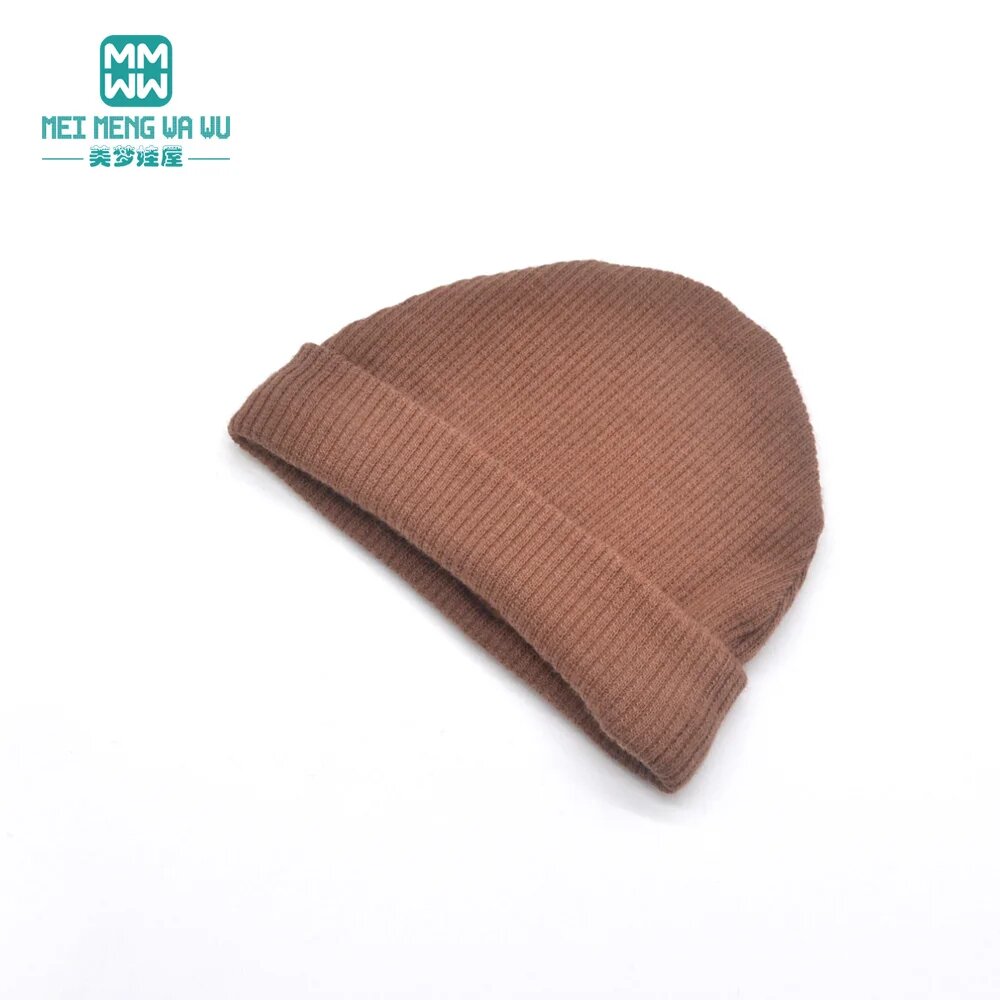 Вязаная шапка из хлопка и шерсти для кукол 1/6 1/4 1/3 Коричневый, BJD--M--002--A, 28-30cm BJD Doll