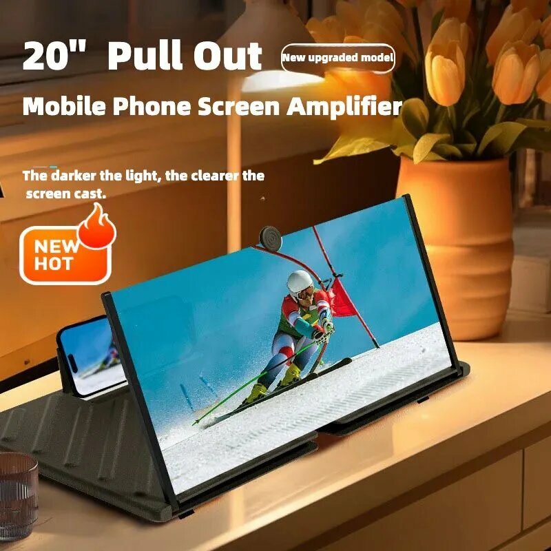 Держатель для 3d-увеличительного стекла с 20-дюймовым увеличенным экраном мобильного телефона, черное