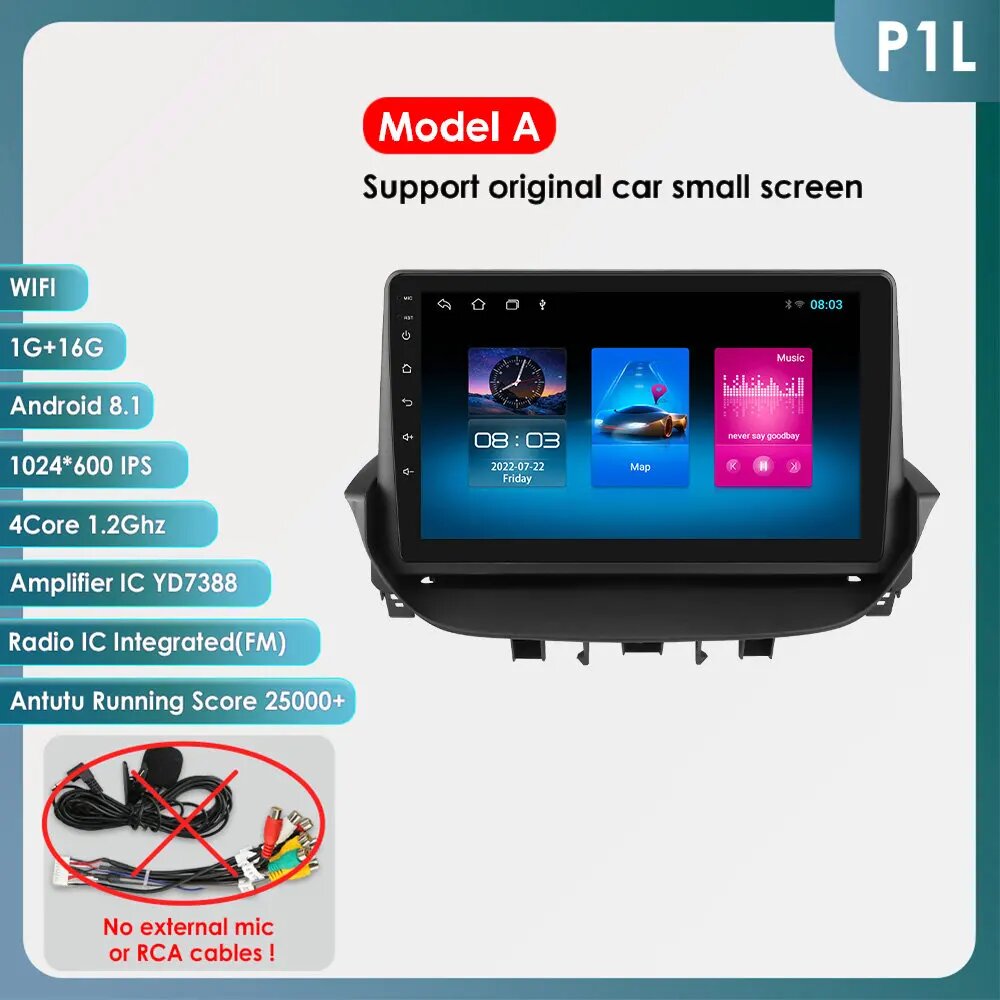 4G 8 ядер Android авторадио для Renault Laguna 2 2001-2007 AI Carplay мультимедийное автомобильное радио GPS стерео 2din QLED экран головное устройство P1 A L-4Core-1G 16G