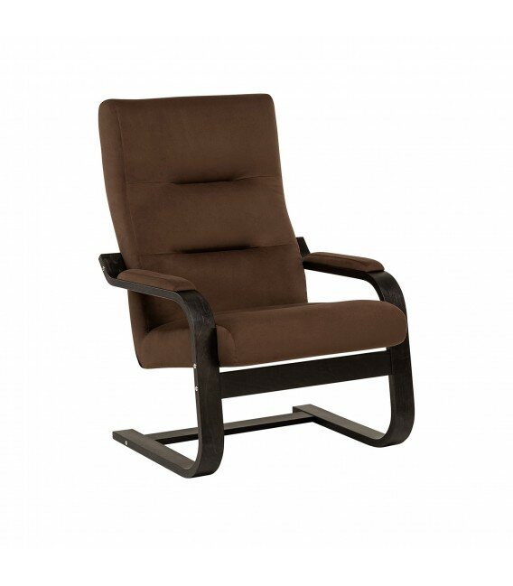 Кресло Leset Оскар, венге текстура, ткань велюр, v23 молочный шоколад