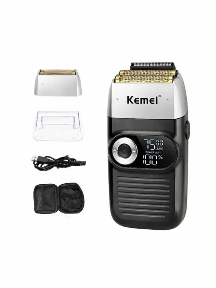 Электробритва шейвер Kemei KM-2026, плавающие головки, беспроводная, регулировка длины