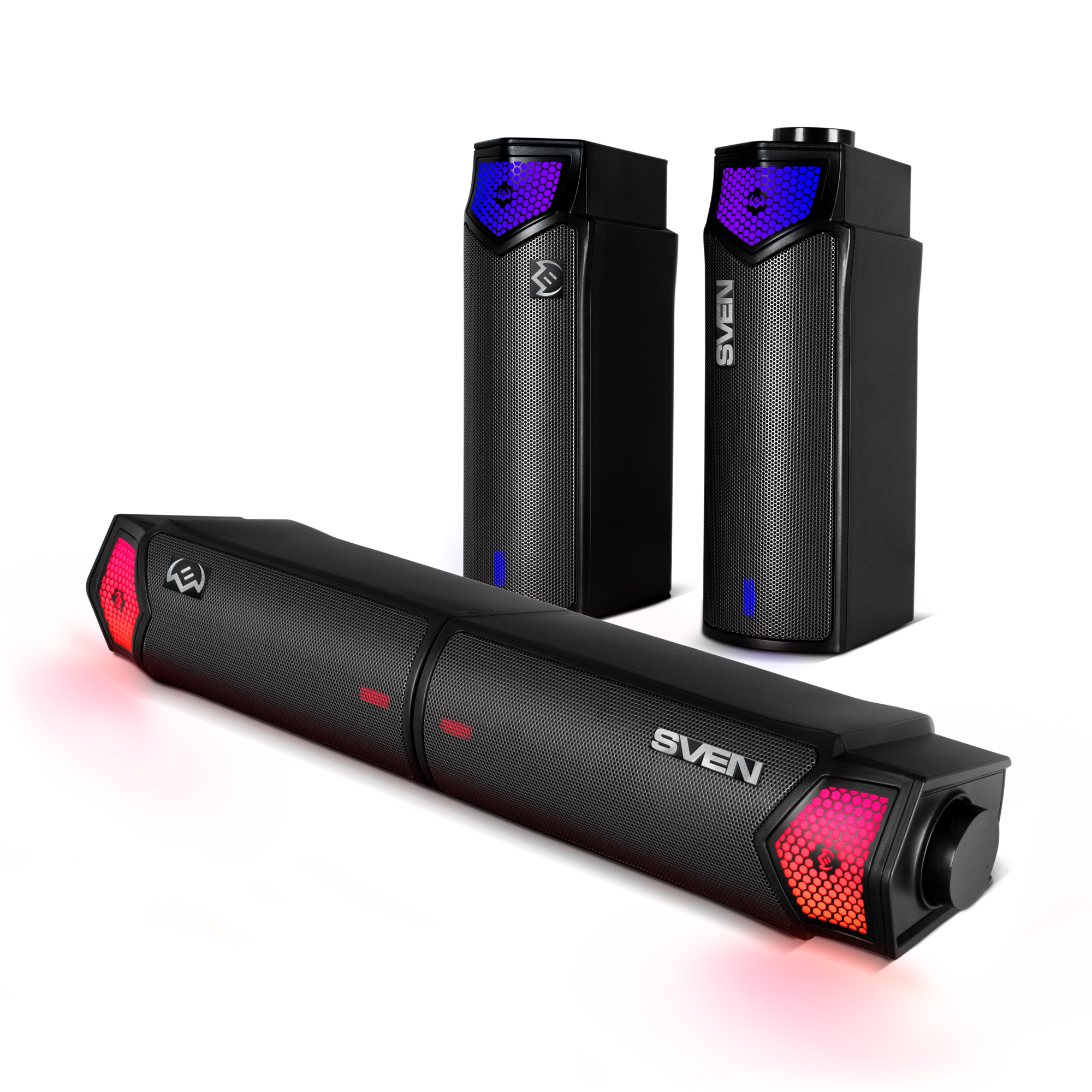 Саундбар для ПК SVEN SB-G1450, 2.0, мощность (RMS) 10 Вт, 100-20000 Гц, пластик, Bluetooth, подсветка