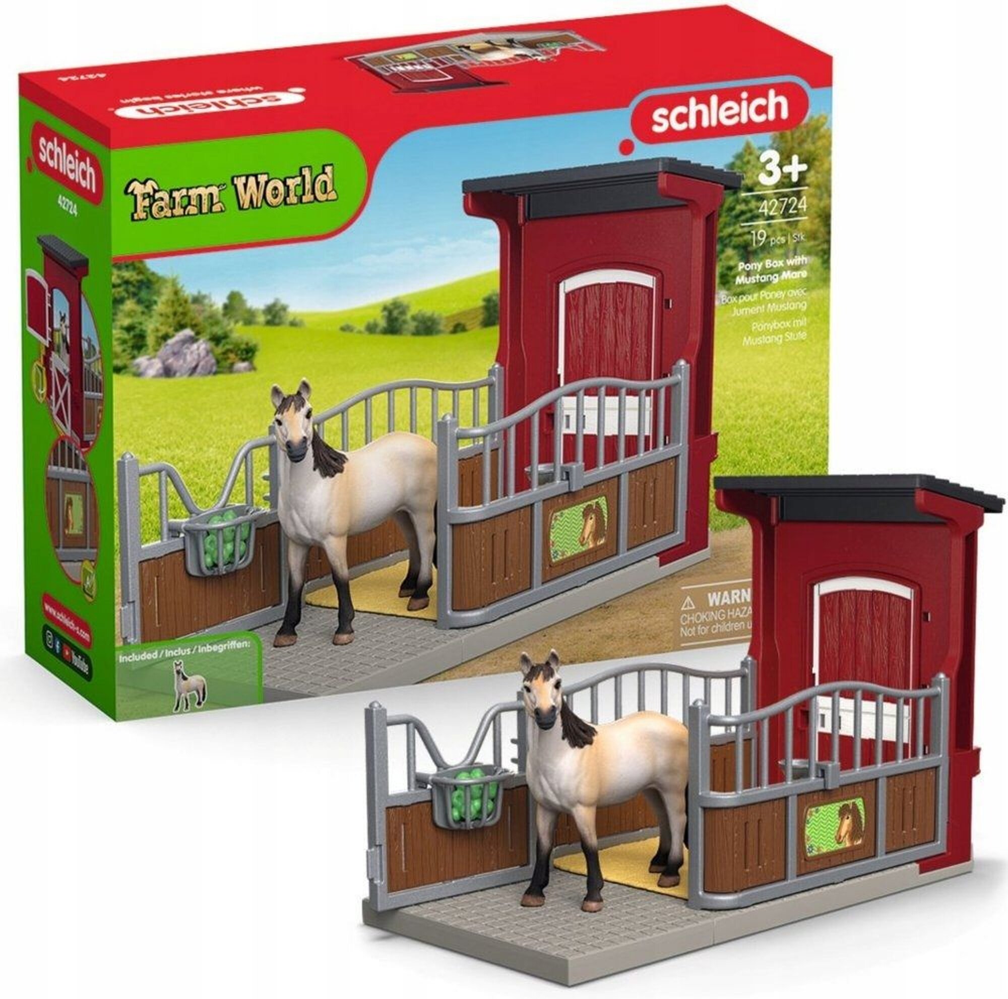 Фигурки Schleich Farm World - Загон для пони с кобылой мустанга - Шляйх 42724