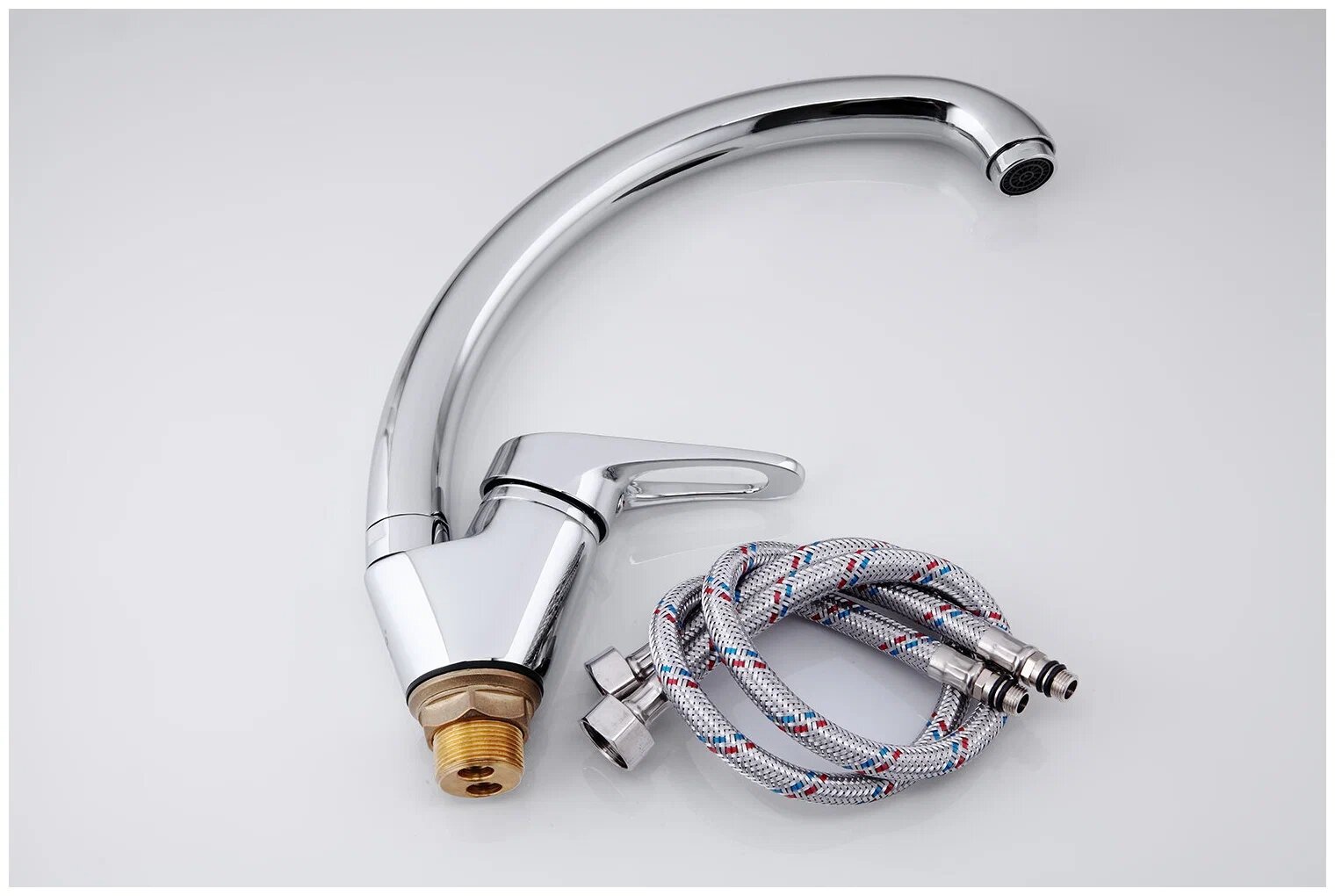 Смеситель Frap, F4139-2, для кухни, поворотный излив, рычаг, аэратор, хром