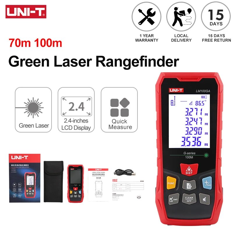 UNI-T зеленый лазерный дальномер LM70GA/LM100GA LM100GA 100m