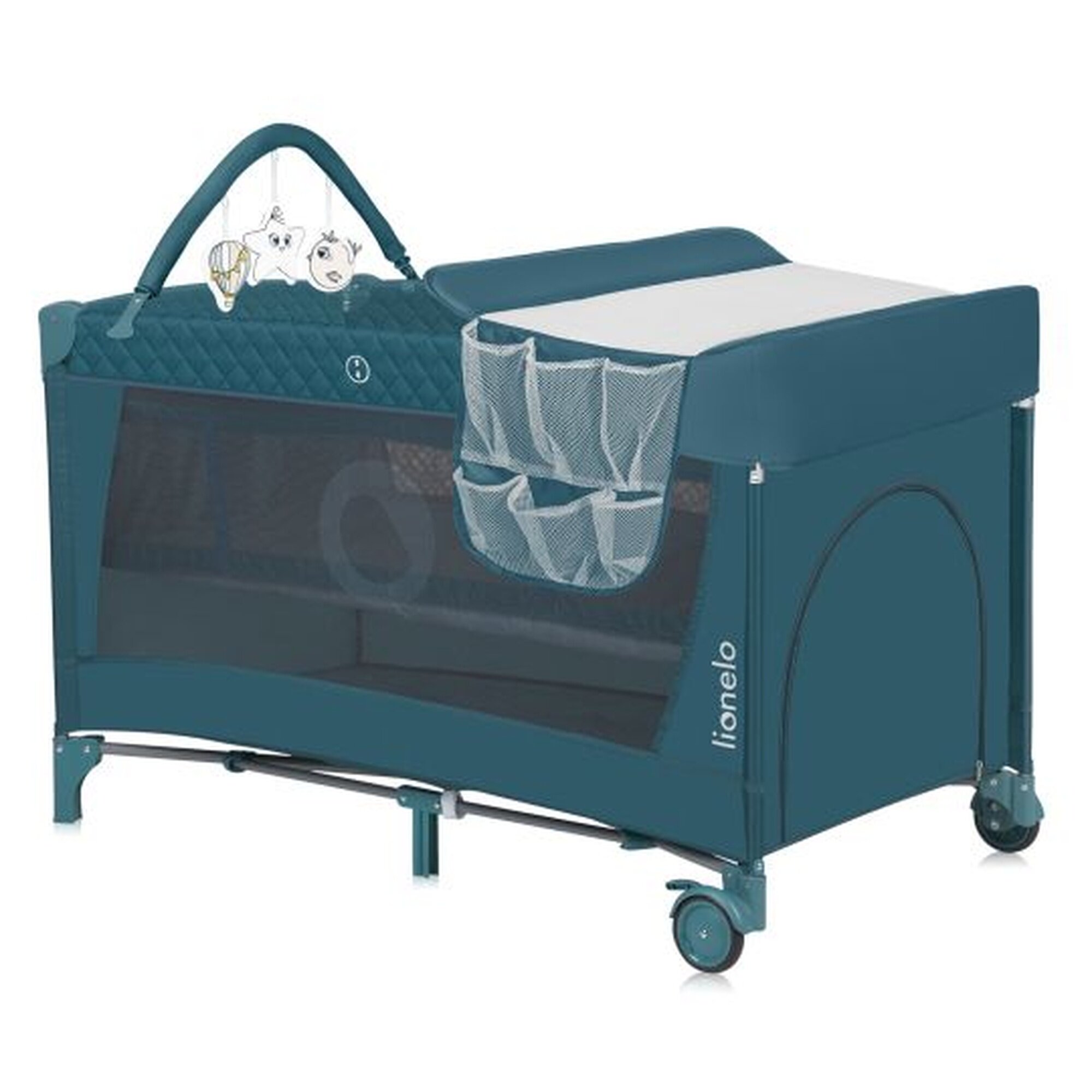 Кроватка-манеж Lionelo Flower, для детей от 0 до 3 лет, с матрасом, 123x40 см