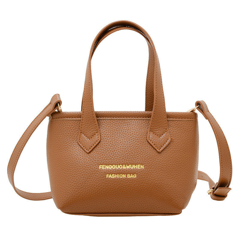 Tote bag korean fashion girls stylish beautiful simple solid color design brown