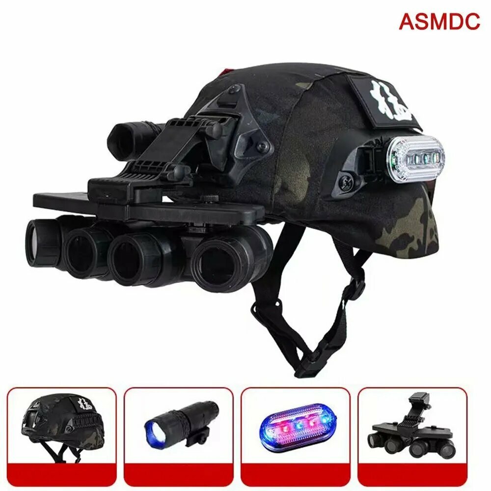 Тактический шлем, подходящий для детей, в комплекте фонарик, Модель телескопа