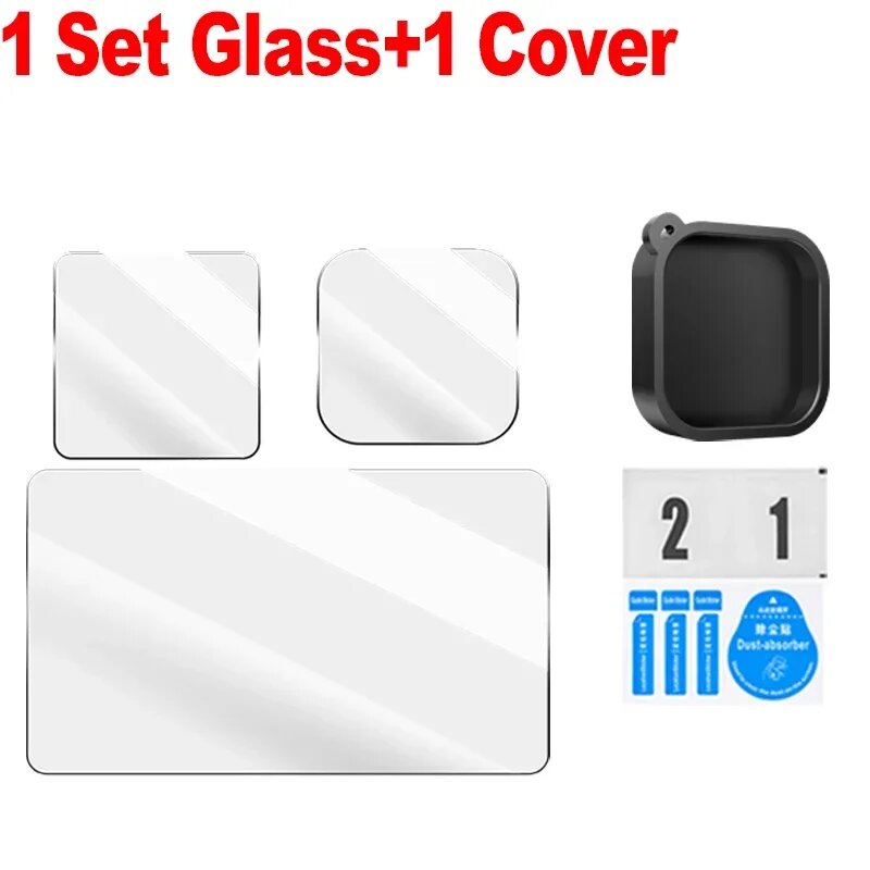 Защитная пленка и силиконовый чехол для GoPro Hero 13 12 11 10 9 1 Set Glass 1Cover, GoPro Hero 12