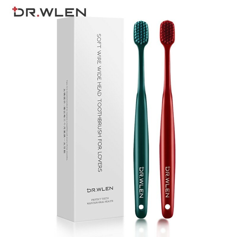 British DR.WL Endi Wang Couple's Toothbrush Wide Head Deep Cleaning BBC Soft Bristles Adult Toothbrush Gum Protection 2-Pack