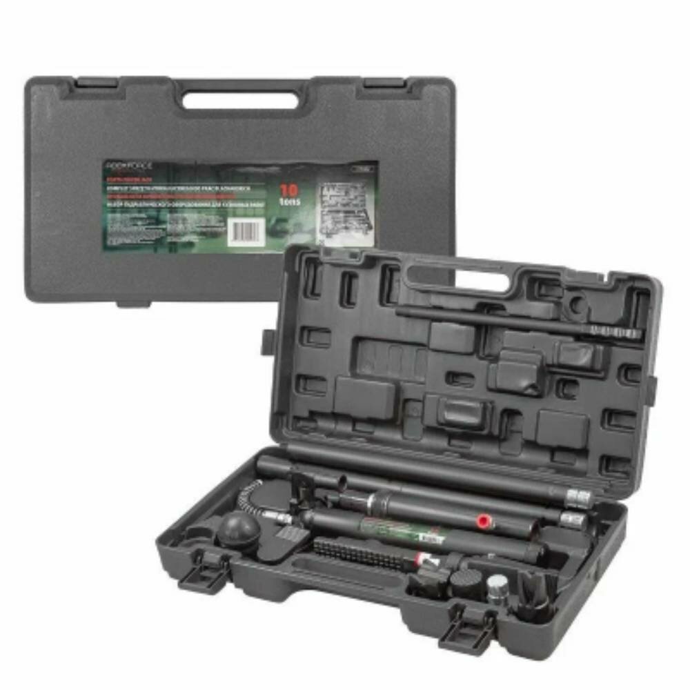 Набор гидравлического оборудования ForceKraft, 10 т, для кузовных работ, в кейсе, 17 шт.