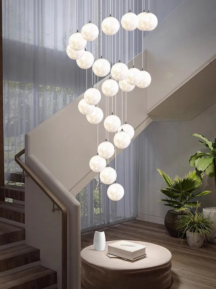 Лестничная люстра, Длинная люстра, Длинная люстра на балконе 12 головок