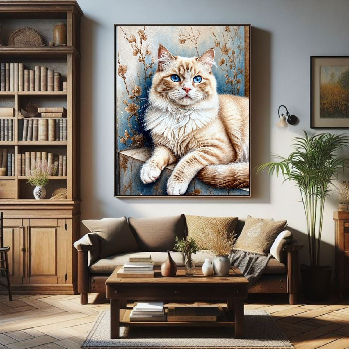 Картина на стену для интерьера 40х50 см "Кошечка", холст на подрамнике, InterHobby